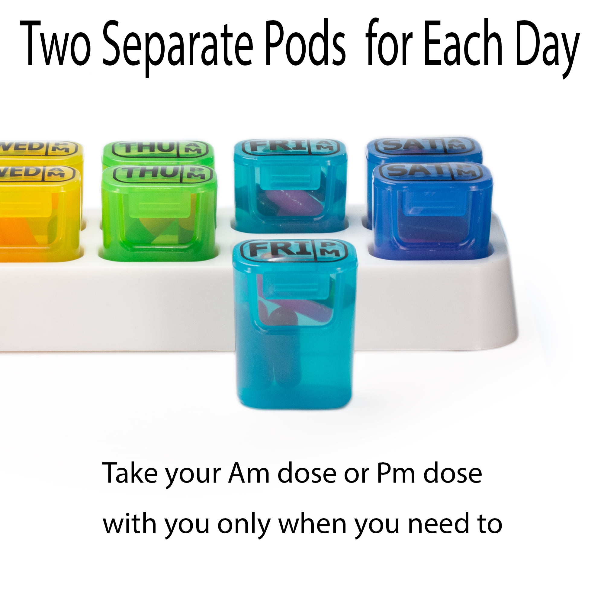 Buy GMS 7 Day AM/PM Pill Organizer, Weekly Pill Reminder with Pop Out ...