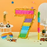 MKLZ Number 7 Pinata, Party Decoration with Blindfold, Stick and ...