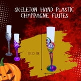 (3) Skeleton Hand Plastic Champagne Flutes, 10.25 in. Assorted Colors ...