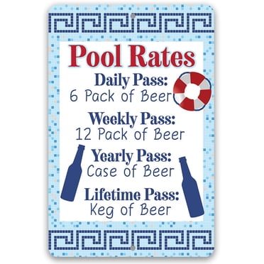 Funny Swimming Pool Signs Flamingo Pool Rule Metal Sign Decor Tin ...