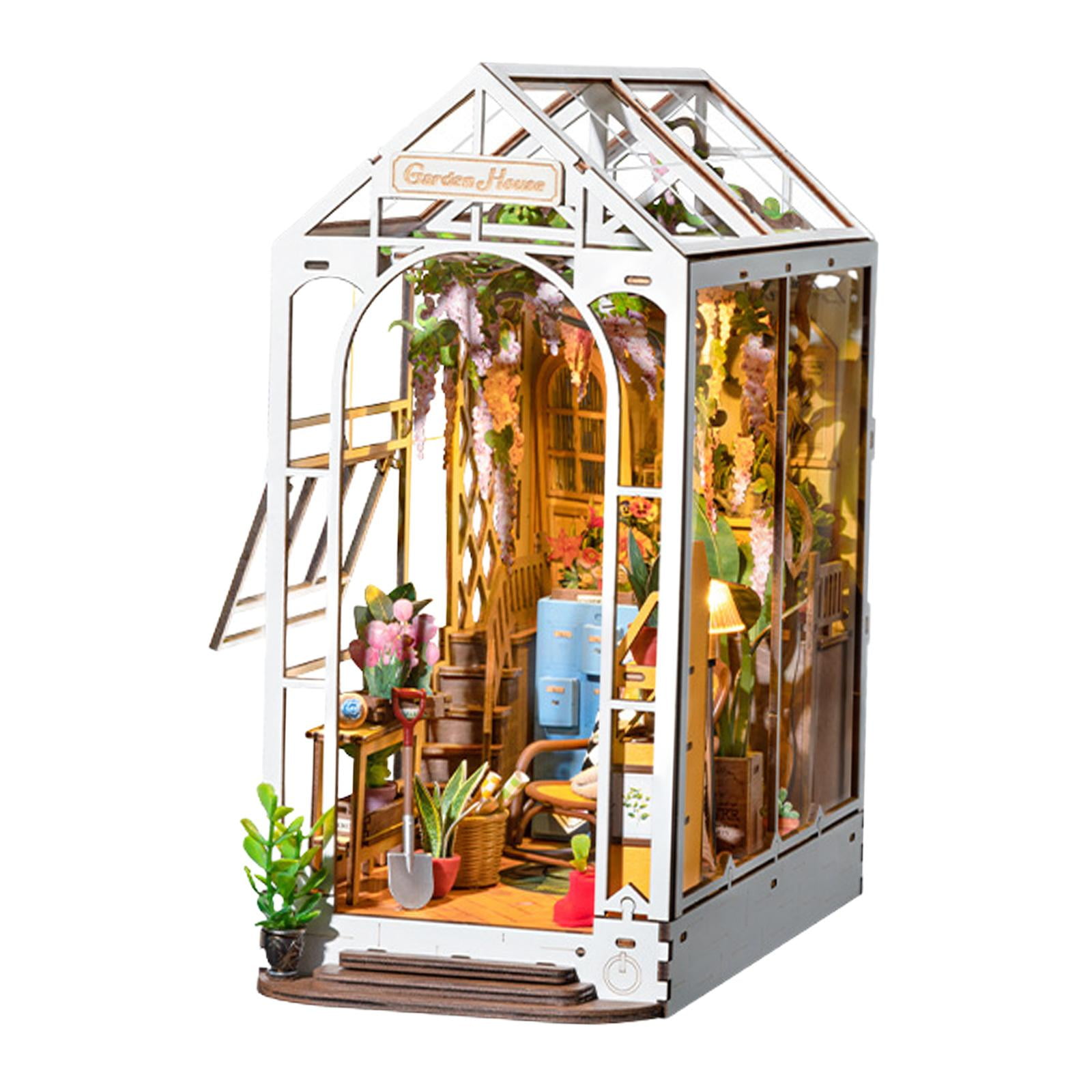 Milaget Diy Wooden Miniature Dollhouse Kits Room Box Birthday Gifts With Lights Desktop B Other Optional