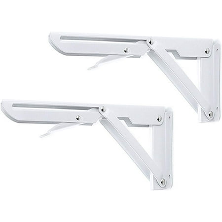 2 Piece Wall Mounted Folding Shelf Brackets Triangular Folding Shelf ...
