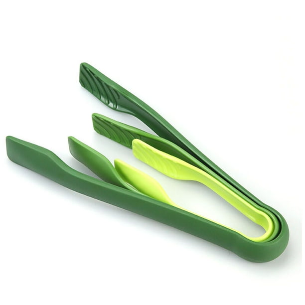 (Green) Plastic Kitchen Tongs Reusable Serving Tongs Non-Slip Bread ...