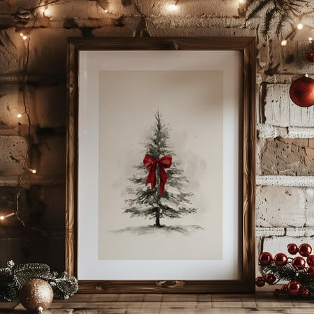 UPC 460865011298 - HADOPRINT Watercolor Style Chris.Tmas Tree With Red ...