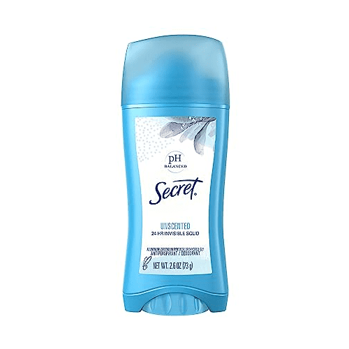 Secret Invisible Solid Antiperspirant Deodorant, Unscented, 2.6 Oz, 12 ...