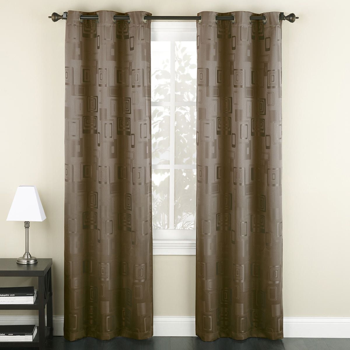 Click here for 918 Geometric Grommet Curtains 40 X 84 Inches prices