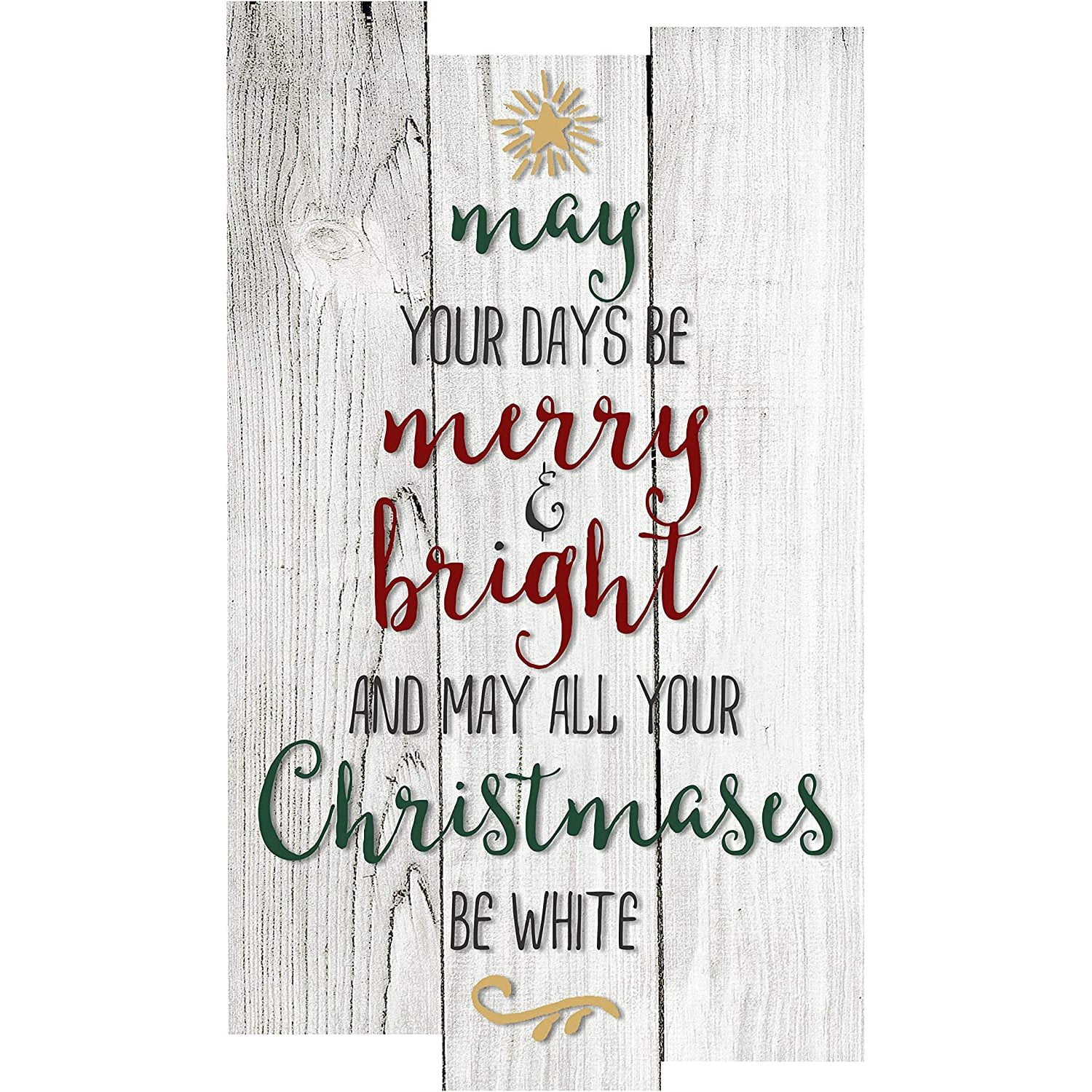 HTYSUPPLY May Your Days Be Merry and Bright Rustic Wall Sign 11x18 ...