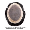 Human Hair Toupee for Men 6" Indian Hair Replacemnt System Fine Mono ...