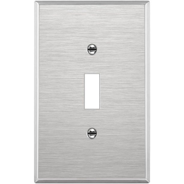 ENERLITES Toggle Light Switch Metal Midway Wall Plate, Corrosion ...