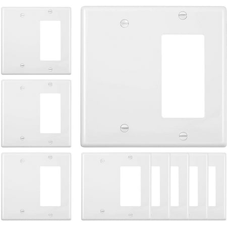 9 Pieces 2-Gang Combination Wall Plate, 1-Blank 1-Decora/GFCI Device ...