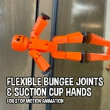 ZING StikBot Dual Pack, 2 Posable StikBots Red Orange and Metal Blue ...