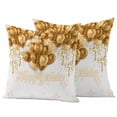 Happy Birthday Outdoor Waterproof Throw Pillow Covers 16x16 Set of 2 ...