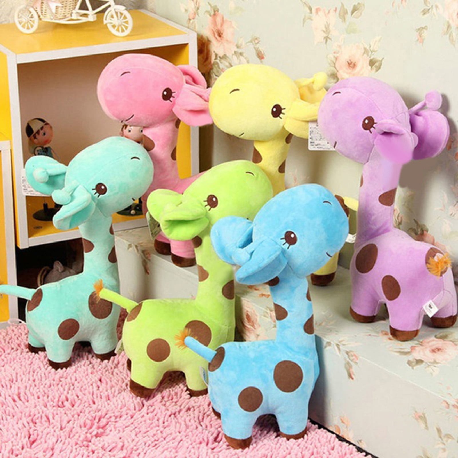 Wirlsweal Stuffed Toy Skin-friendly Cartoon Animal Giraffe Shape ...