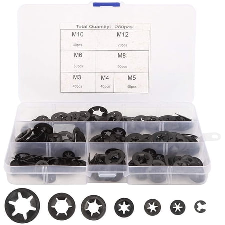 Internal Tooth Washers, 280pcs M3 M4 M5 M6 M8 M10 M12 Manganese Steel ...