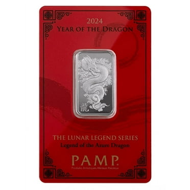 PAMP 1 oz Bullion Pure Silver Bar - Azure Dragon Legend - Walmart.com