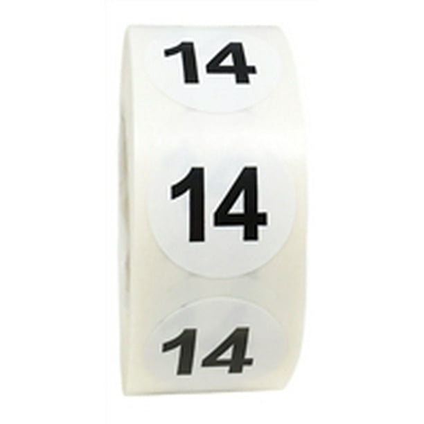 Circle Dot Number 14 Stickers | 0.75" Inch Round | 500 Pack - Walmart ...