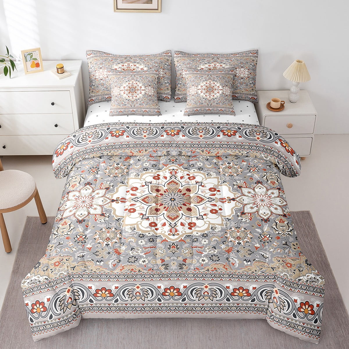 Click here for Yst 7 Pcs Comforter Set Queen  Boho Exotic Bedding... prices