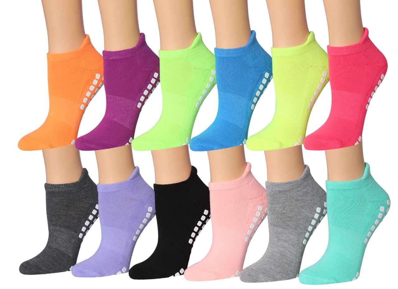 Ronnox Women's 12-Pairs Anti-Skid Non-Slip Silicone-Gripper Low Cut ...