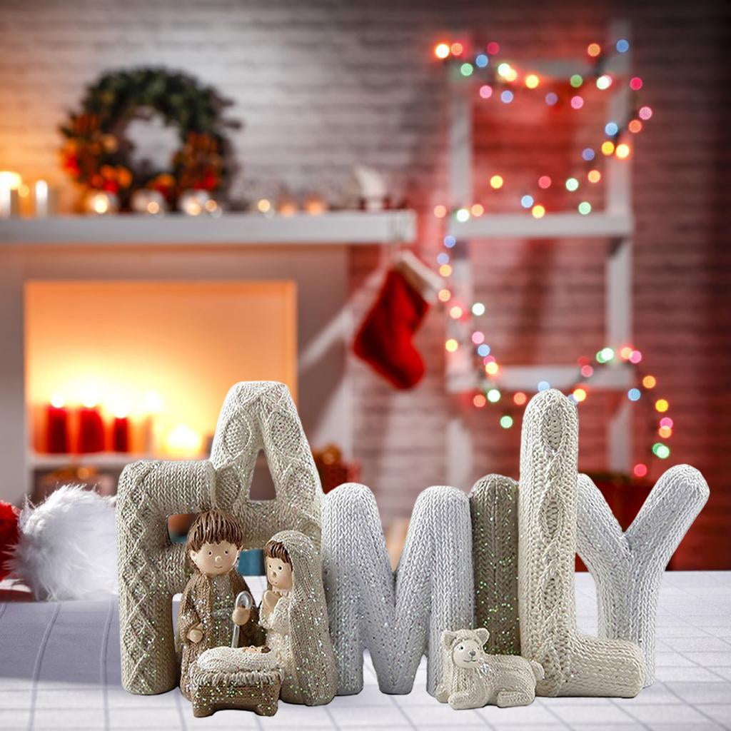 Resin Nativity Set with Lamb Elegant Christmas Modern Crafts Religious ...