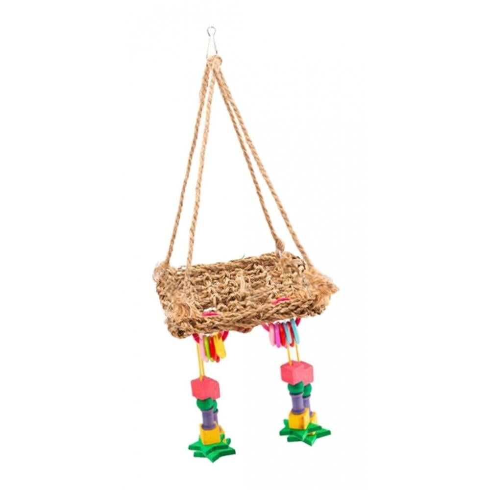 Rattan Hammock Hanging Bed Toys for Parrots, Budgies, Cockatiels ...