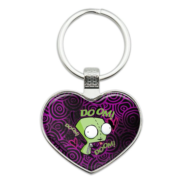 Invader Zim Gir Doom Dance Keychain Heart Love Metal Key Chain Ring ...