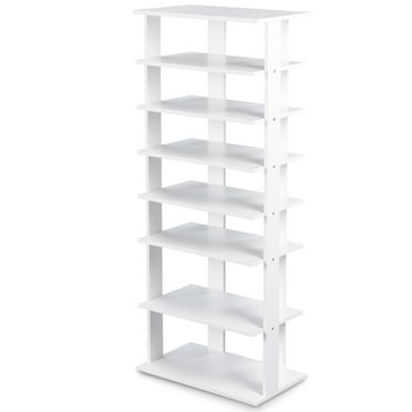 "Topbuy Quality White 2-tier Stackable Shoe Rack with Multi-layer ...