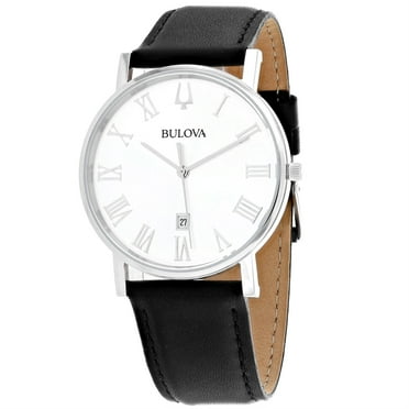 Bulova Men's Classic American Clipper Automatic Black Leather Strap ...