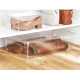 Mainstays Clear Plastic Boot Shoe Box with Lid, Stackable Storage, Fits ...
