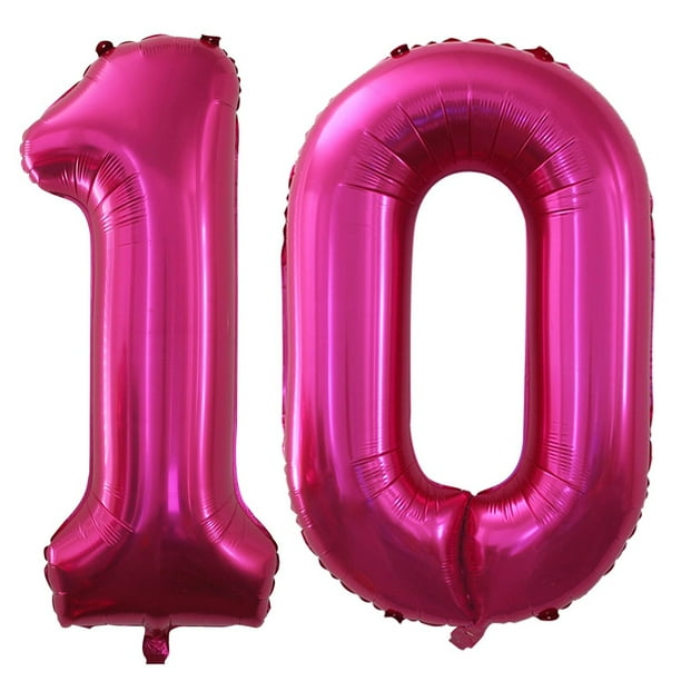 Bright Peach Jumbo 10 Number Balloons for 10th Birthday Party ...