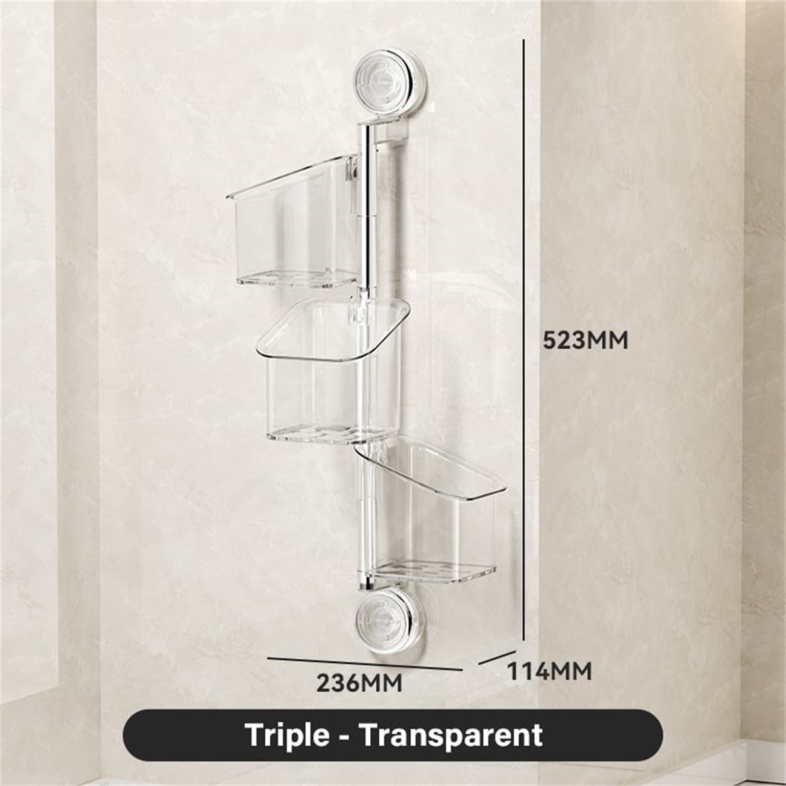 Click here for Vaidha Clear Drainable Shower Caddy Adhesive Hangi... prices