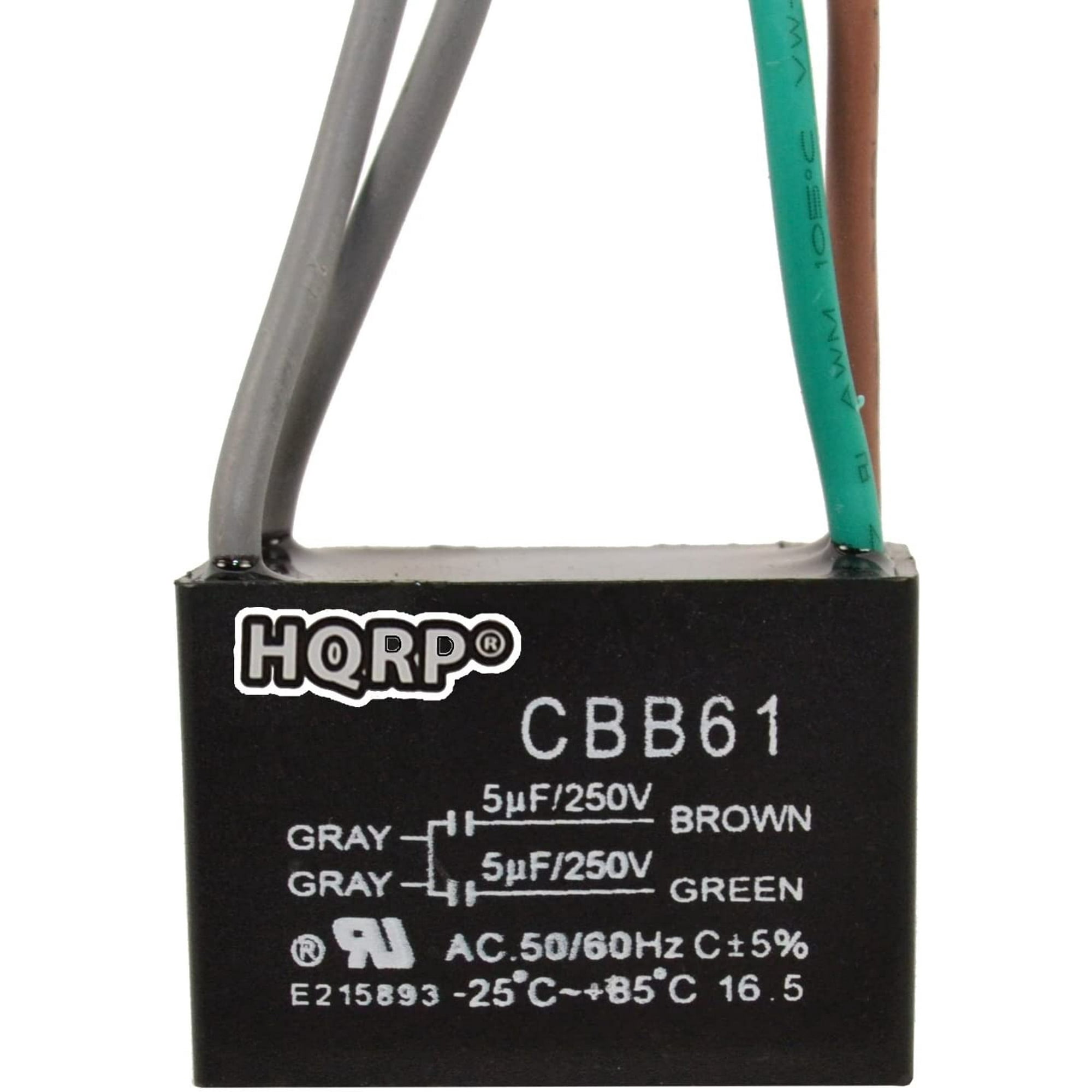 Click here for Hqrp Ceiling Fan Capacitor Cbb61 5uf+5uf 4-Wire prices