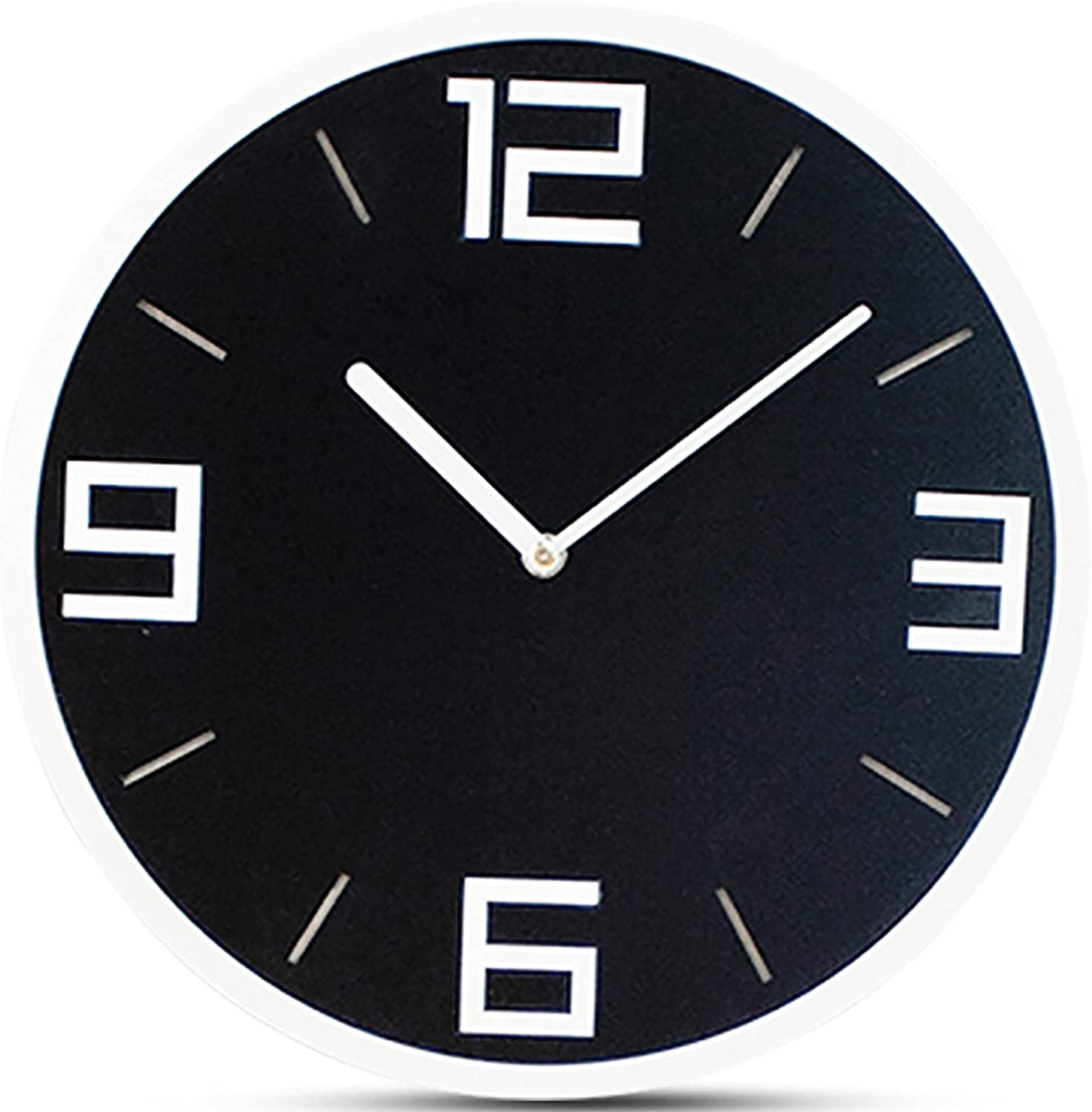 Modern Minimalist Classic White on Black Wall Clock - Walmart.com