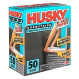 Husky Trash Kit 18 Gal Expandable Drawstring White Compactor Bag 50 ...