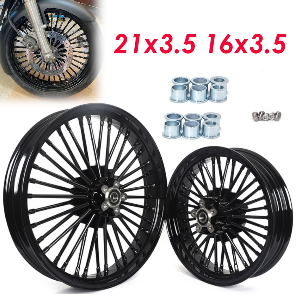 Fat Spoke Wheels Rims 21x3.5 16x3.5 for Harley Softail Fatboy Heritage ...
