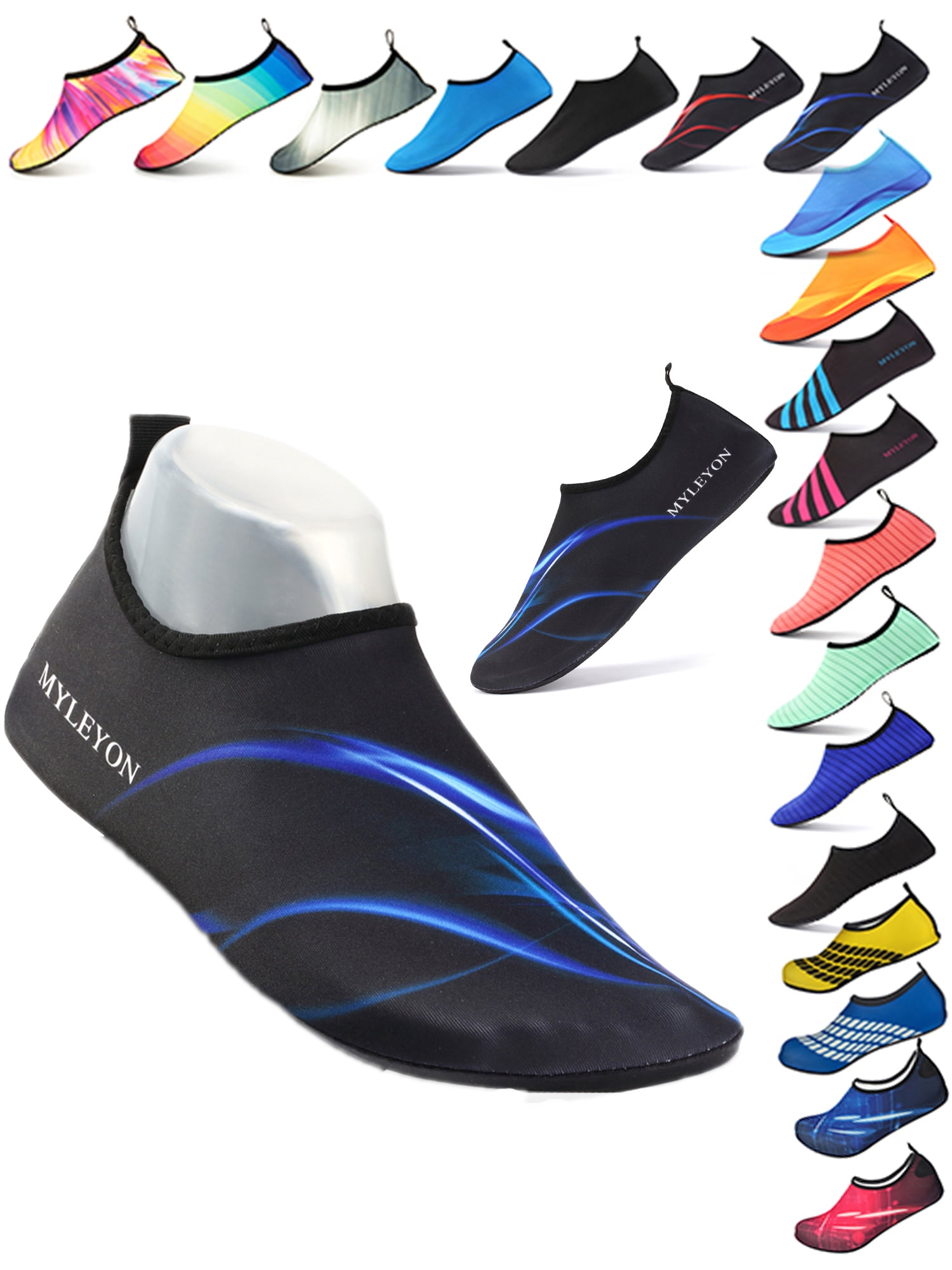 SAYFUT Water Shoes Beach Shoes for Men Women Barefoot Quick-Dry Aqua ...