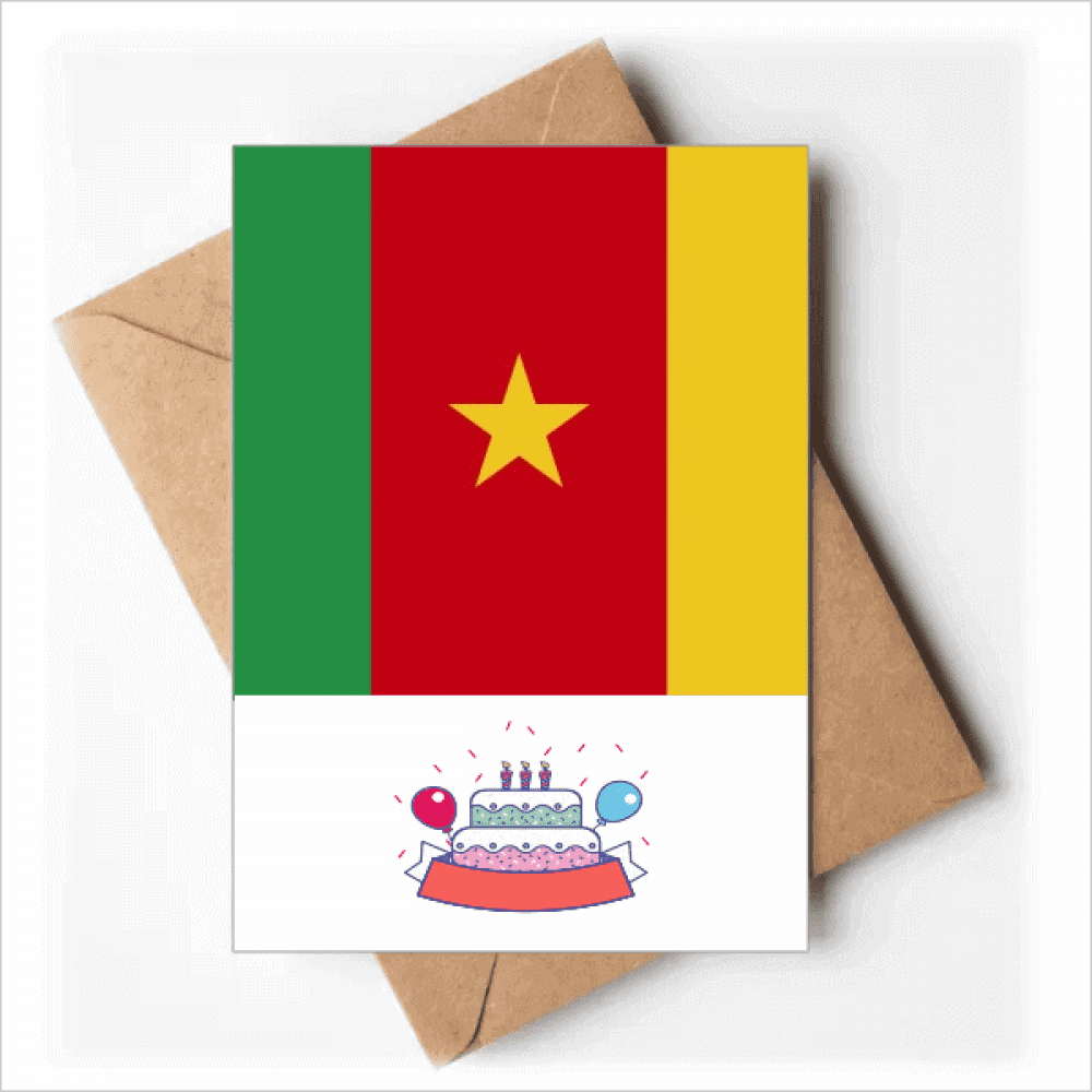 Cameroon National Flag Africa Country Happy Birthday Greeting Cards ...