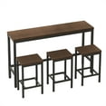 Nmkwnr Long Dining Table with 3 Stools,Dark Brown - Walmart.com