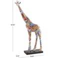 19" x 37" Multi Colored Resin Graffiti Giraffe Sculpture with Black ...