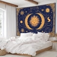 1pc Tapestry Featuring a Golden Sun with a Crescent Moon Surrounded by ...