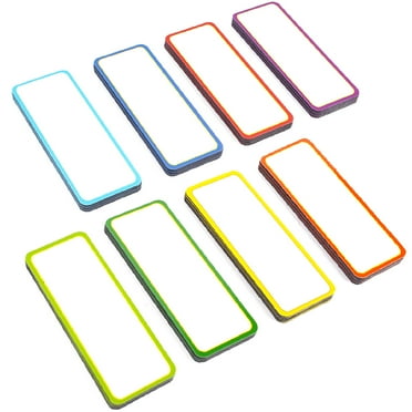 54 Pieces Magnetic Dry Erase Labels - 9 Colors Reusable Name Plate Tags ...