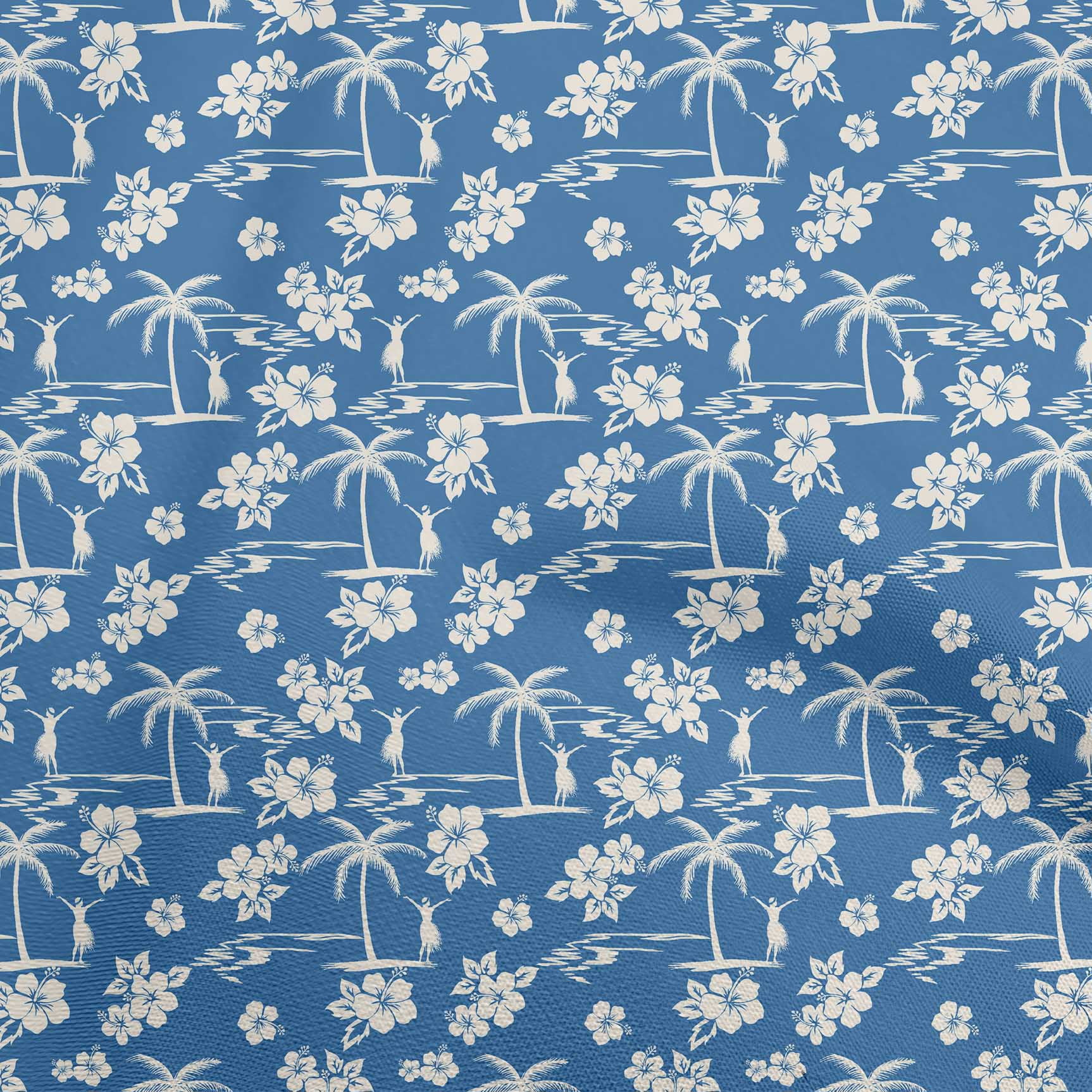 oneOone Cotton Flex Blue Fabric Tropical Dress Material Fabric Print ...