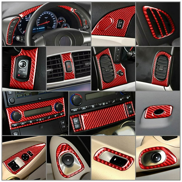 Corvette Accessories Red Interior Dashboard Dash Console Button Frame ...