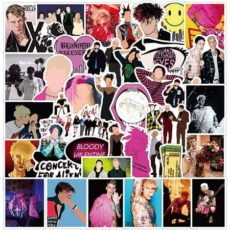 LZMY Machine Gun Kelly Stickers, 50 Pcs/Pack Waterproof Vinyl Water ...