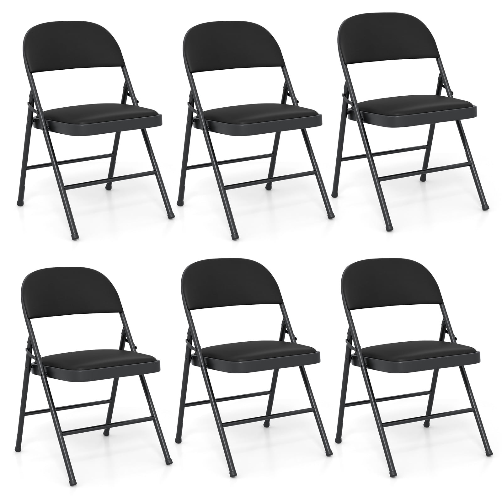 Click here for Gymax 6pcs Folding Chairs W/ Metal Frame Pvc Leath... prices