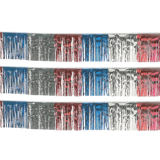 Patriotic Foil Fringe Banner (100Ft) - Party Decor - 1 Piece - Walmart ...