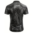 XDZJLR Mens Dress Shirt Sparkly Glitter Short Sleeve Button Down Shirt ...
