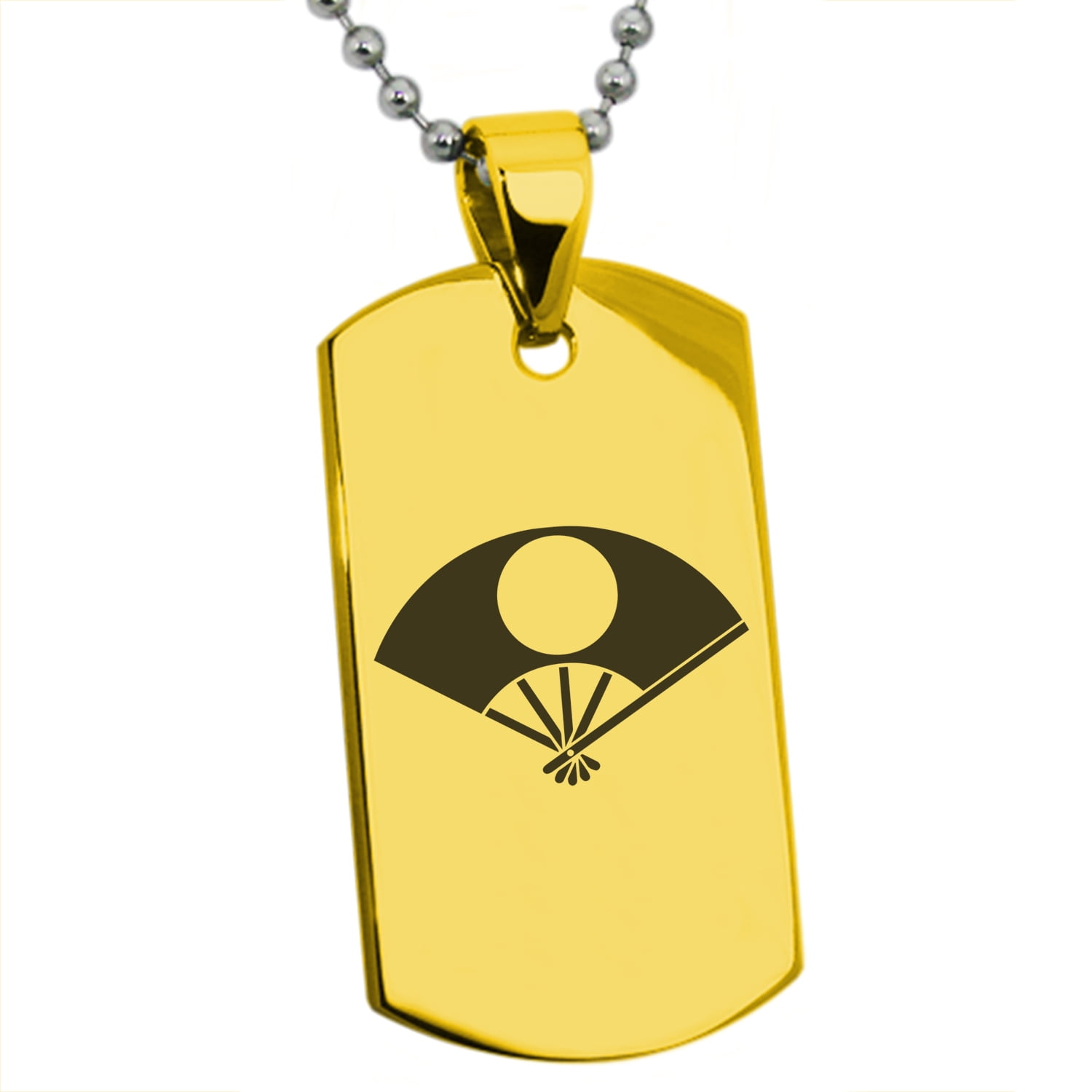 Stainless Steel Satake Samurai Crest Engraved Dog Tag Pendant Necklace ...