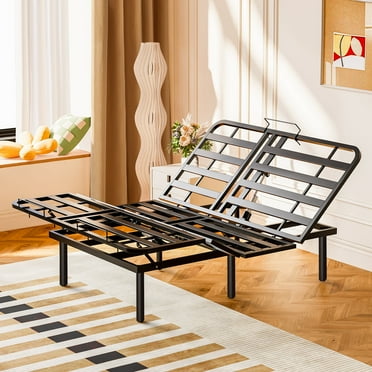 HighSound Queen Adjustable Bed Frame, Metal Foldable Bed Base with ...
