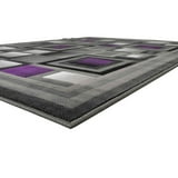 Handcraft Rugs Purple and Gray Abstract Geometric Modern Squares ...
