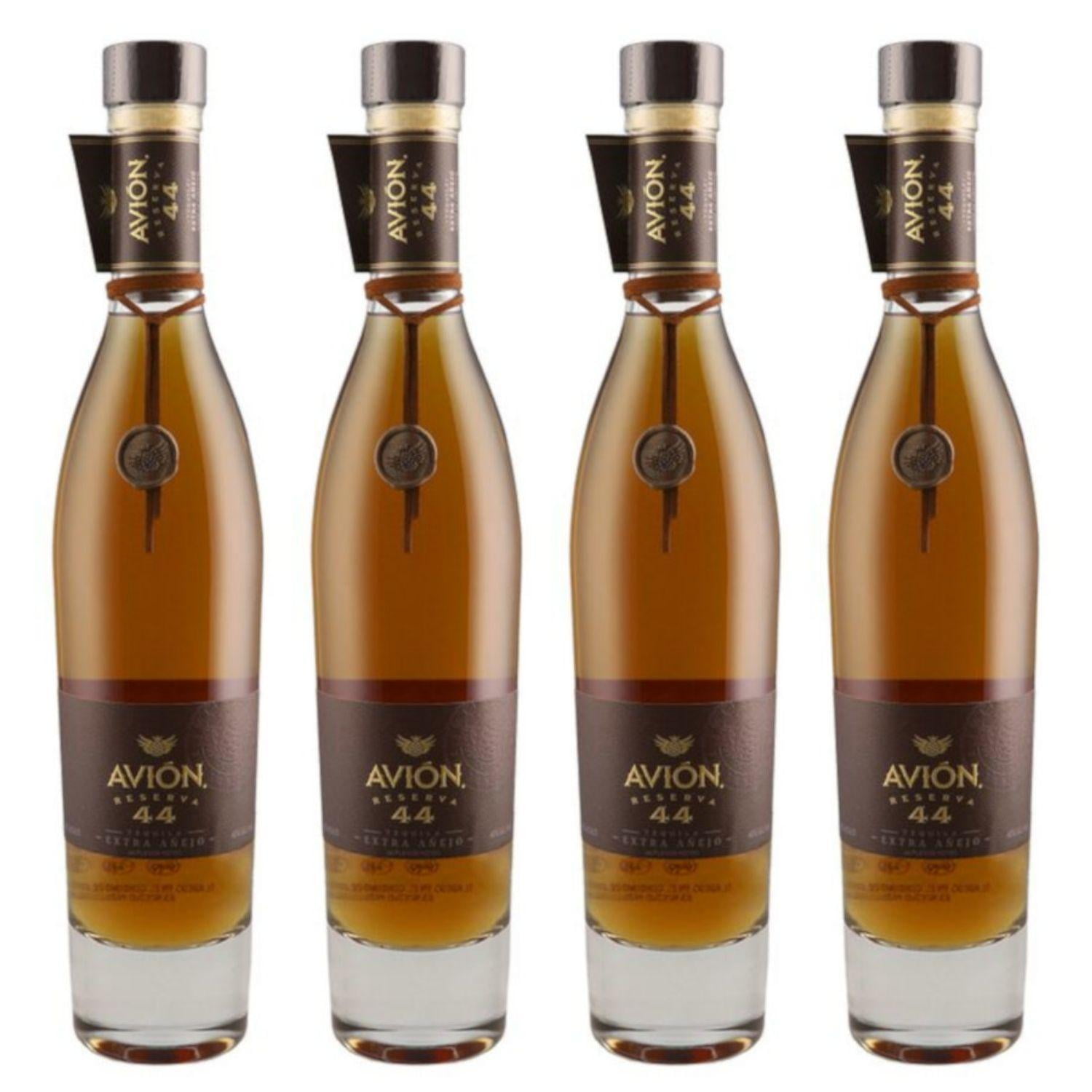 Pack de 4 Tequila Avion Reserva 44 Extra Añejo 100% 750 ml | Bodega ...